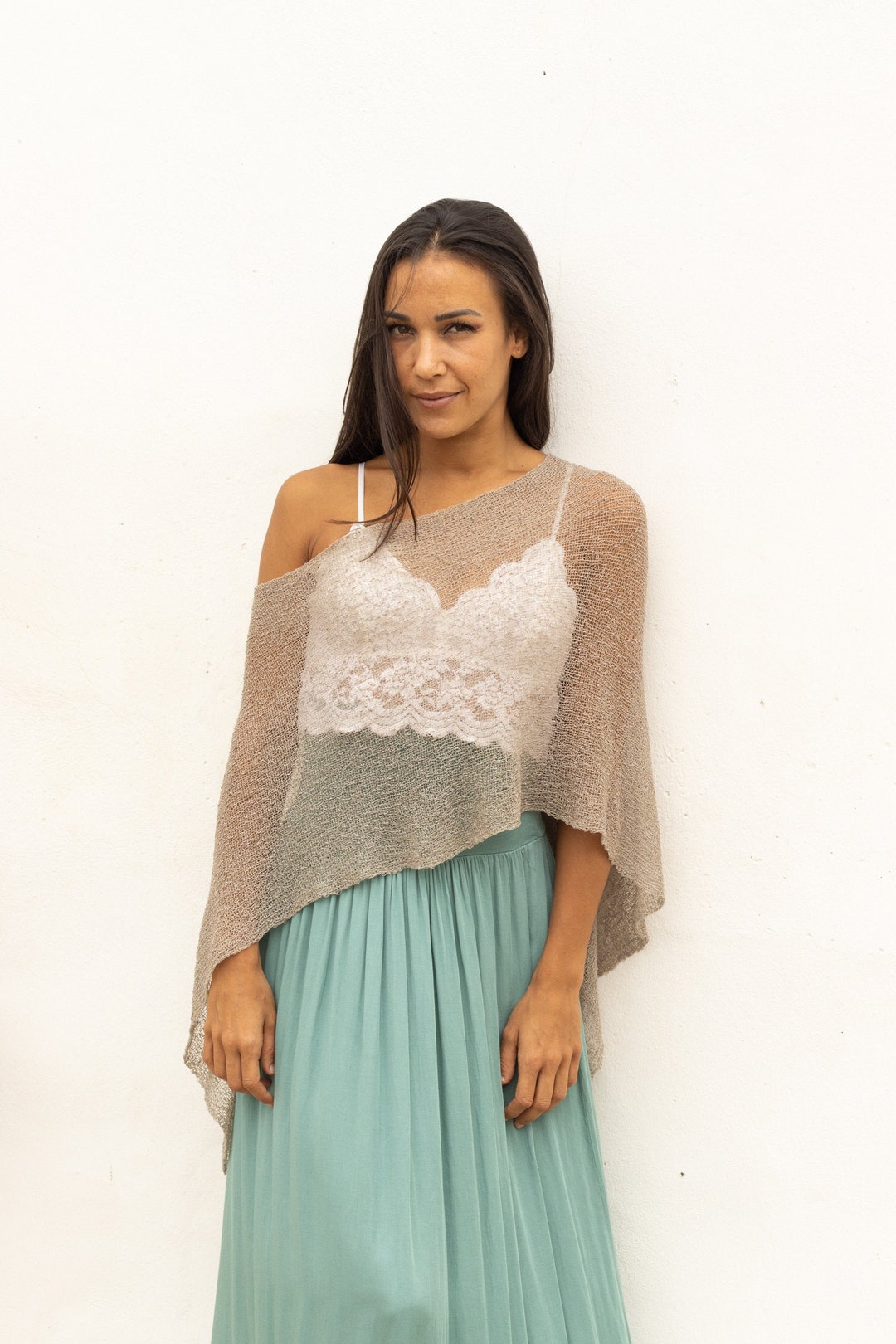 Summer Wrap Top Sheer, off the Shoulder Top Cover Up, Boho Women Poncho ...