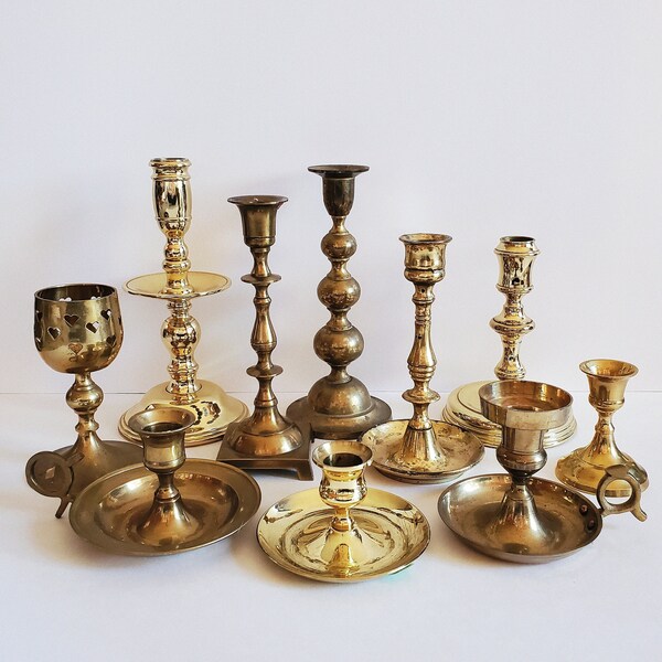 Brass Candlesticks - Etsy