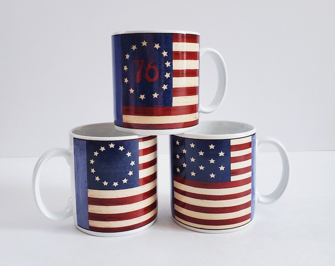Vintage 1990s Americana Mugs, Spirit of the Flag Brandon House by ...
