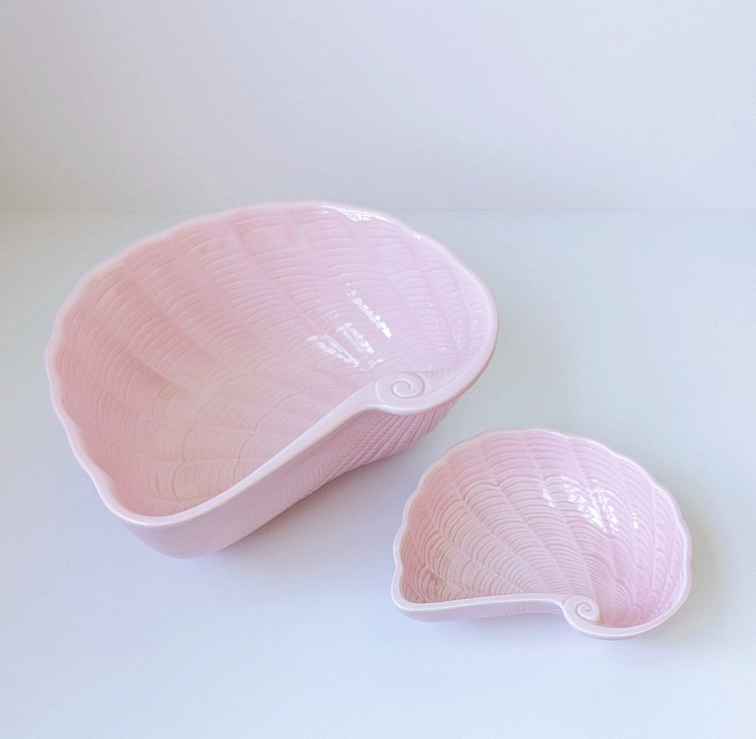 Vintage Shafford Original Pink Clamshell Bowls. Pastel Pink Bone China ...