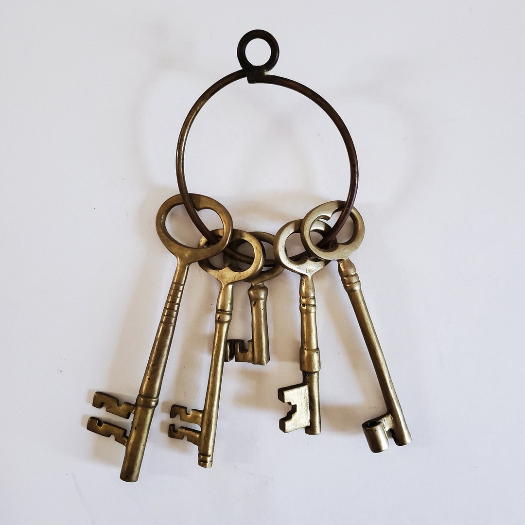 Vintage Solid Brass Decorative Skeleton Keys Wall Decor, Steampunk ...