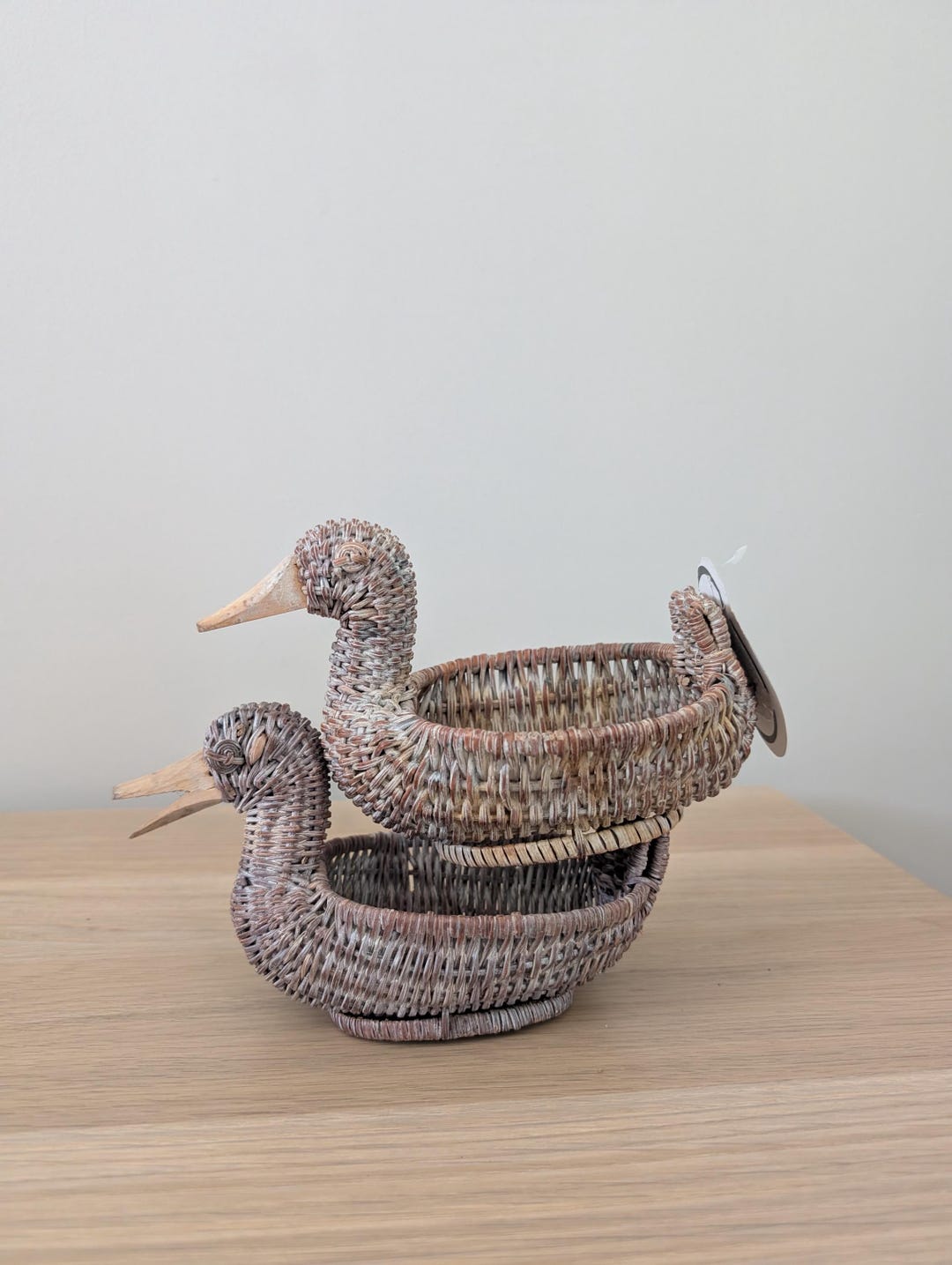 Vintage Wicker Duck Baskets, Farmhouse Kitchen Decor, Set of 2 - Etsy