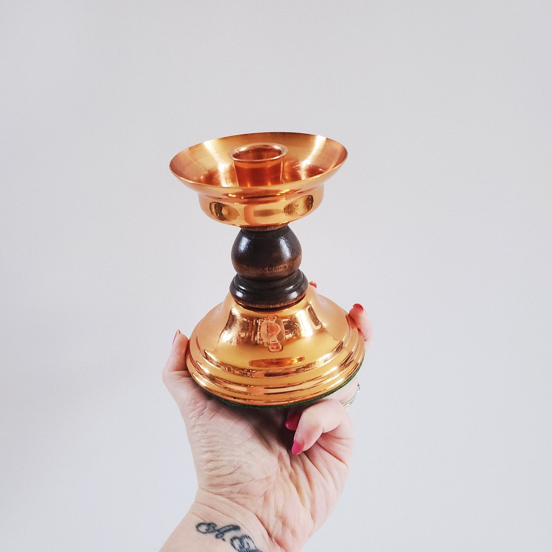 Vintage 1960s Coppercraft Guild Candle Holder, Art Deco, Rustic Decor ...