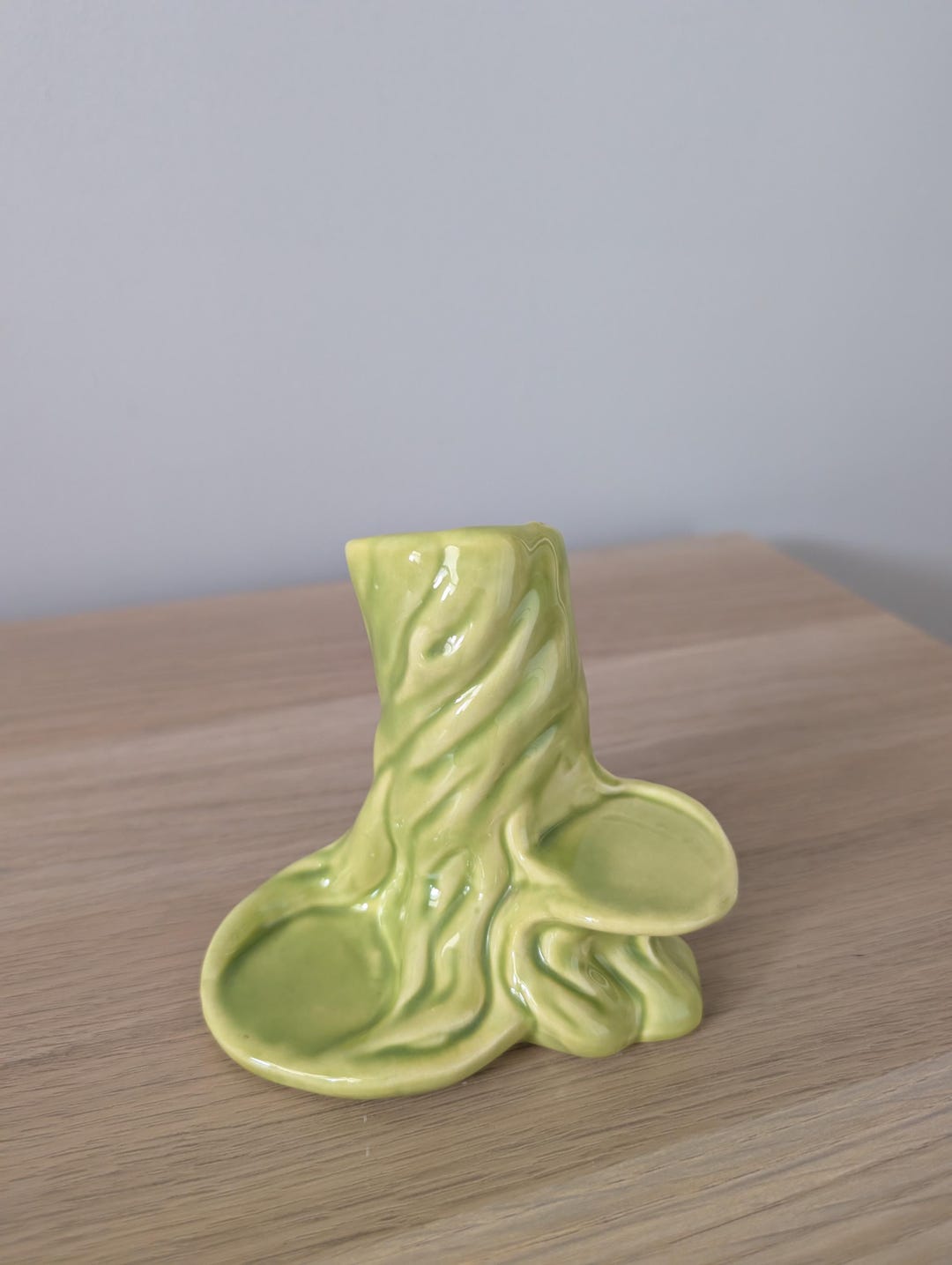 Vintage MCM Arcadia Ceramics Tree Trunk Bud Vase, Green Pottery Art ...