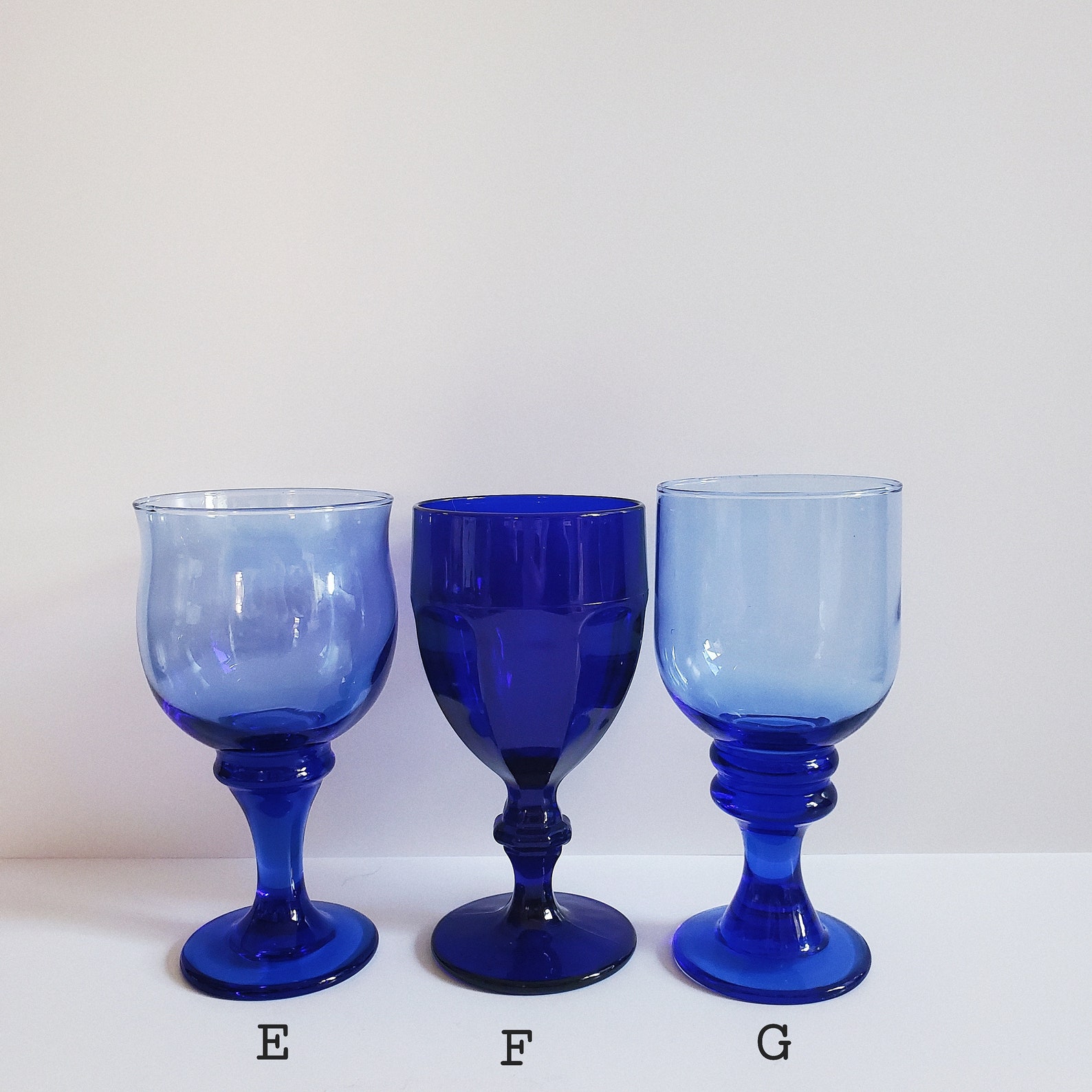 Choose Your Own Vintage Mismatched Blue Coloured Glass - Etsy