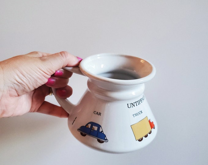 Vintage 1980s Retro No Spill "untippable Mug For.." Ceramic Travel ...