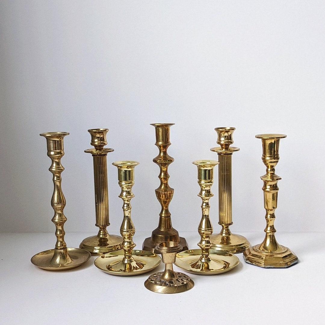 Vintage Brass Candlesticks, Solid Brass Candle Holder, Sold Separately ...