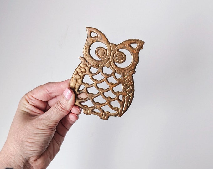 Vintage Mini Metal Owl Trivet, Plant Stand, Decor Boho, Bohemian. - Etsy