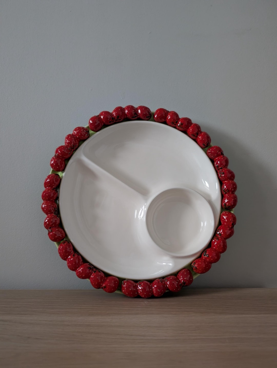 Vintage Shafford Original Red Strawberries Ceramic Sectioned Serving ...