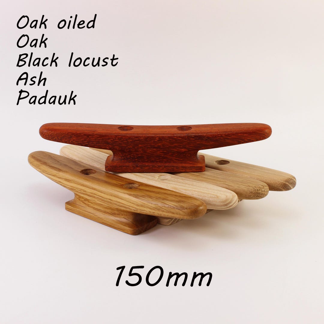 Wooden Boat Cleat 150mm (6 Inch), Oak, Oak Oiled, Ash, Black Locust ...