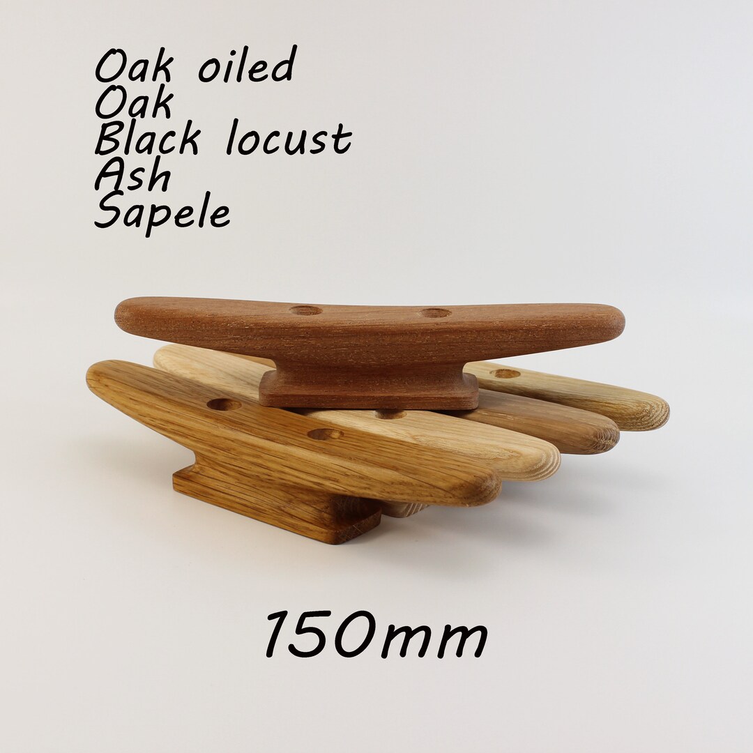 Wooden Boat Cleat 150mm 6 Inch, Oak, Oak Oiled, Ash, Black Locust ...