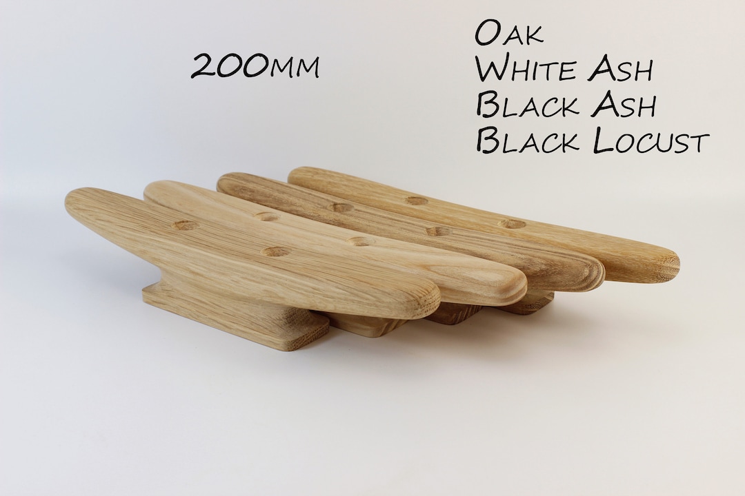 Wooden Boat Cleat 200mm (8 Inch), Oak, White Ash, Black Ash, Black ...