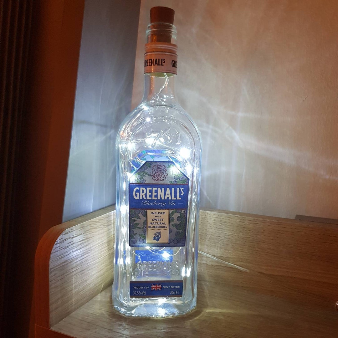 Light up Gin Bottle/pink Gin Light up Bottle/pink Gin/home Bar ...