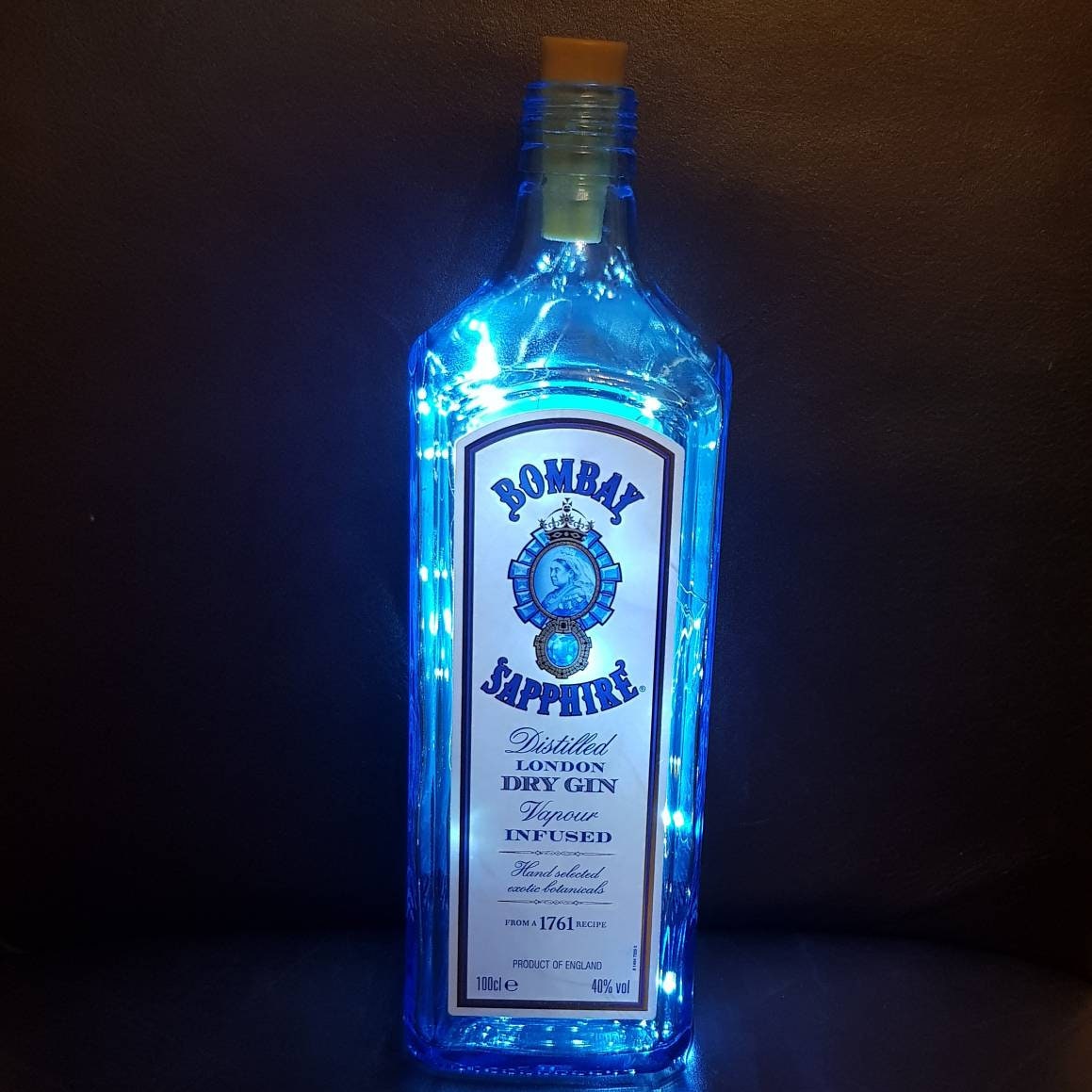 Light up Gin Bottles,blue Glass Bottles,blue Glass Collection,garden ...