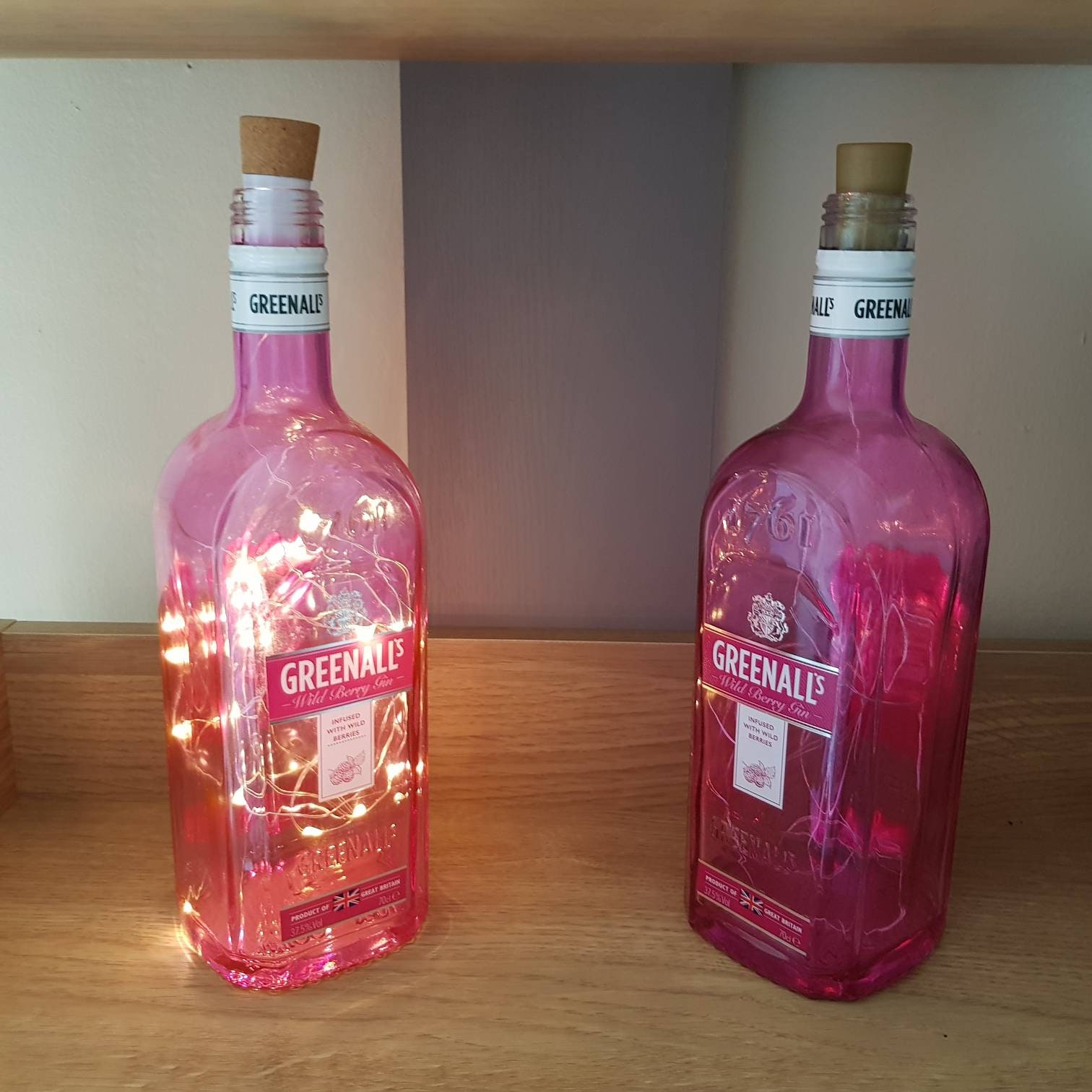 Light Up Gin Bottle/Pink Gin Light Up Bottle/Pink Gin/Home Bar | Etsy