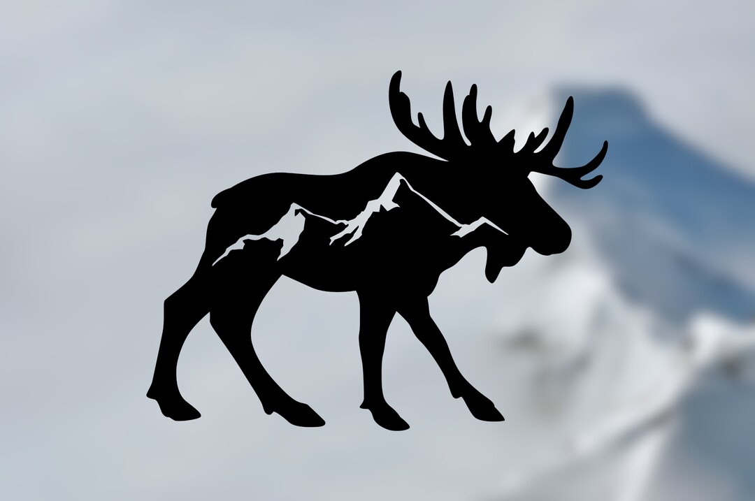 Moose Mountain Decal Outdoor Sticker Hiking Camping - Etsy