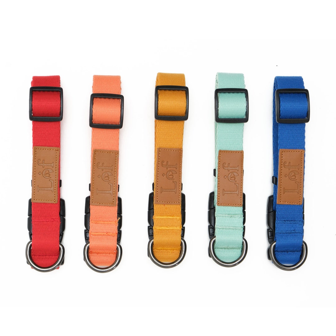 Lof 5 Multi Colors Classic Dog Collar, Soft Comfortable and Easy Size ...