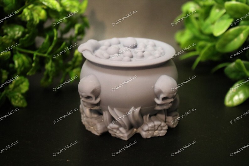 Witch Cauldron With Skulls 3D Silicone Mold for Making - Etsy