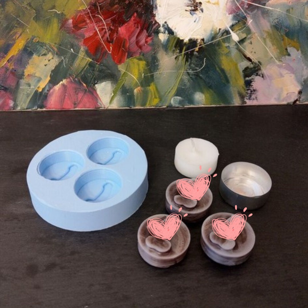 Set 3 Pcs Funny "tea Candles" 3D Silicone Mold for Making Candles ...