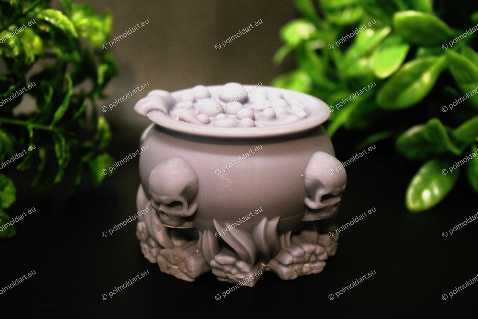 Witch Cauldron With Skulls 3D Silicone Mold for Making Candles, Resin ...