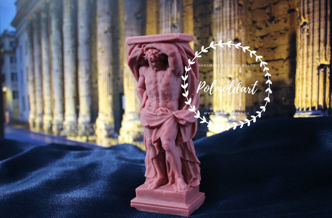 Statue Male Column 3D Silicone Mold, Greek, Statue, Candle Mould, Body ...