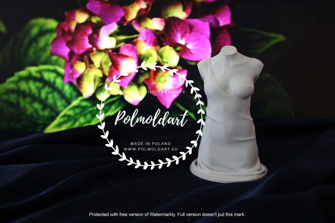 Woman Torso in Dress 3D Silicone Mold for Making Candles, Resin, Soap ...