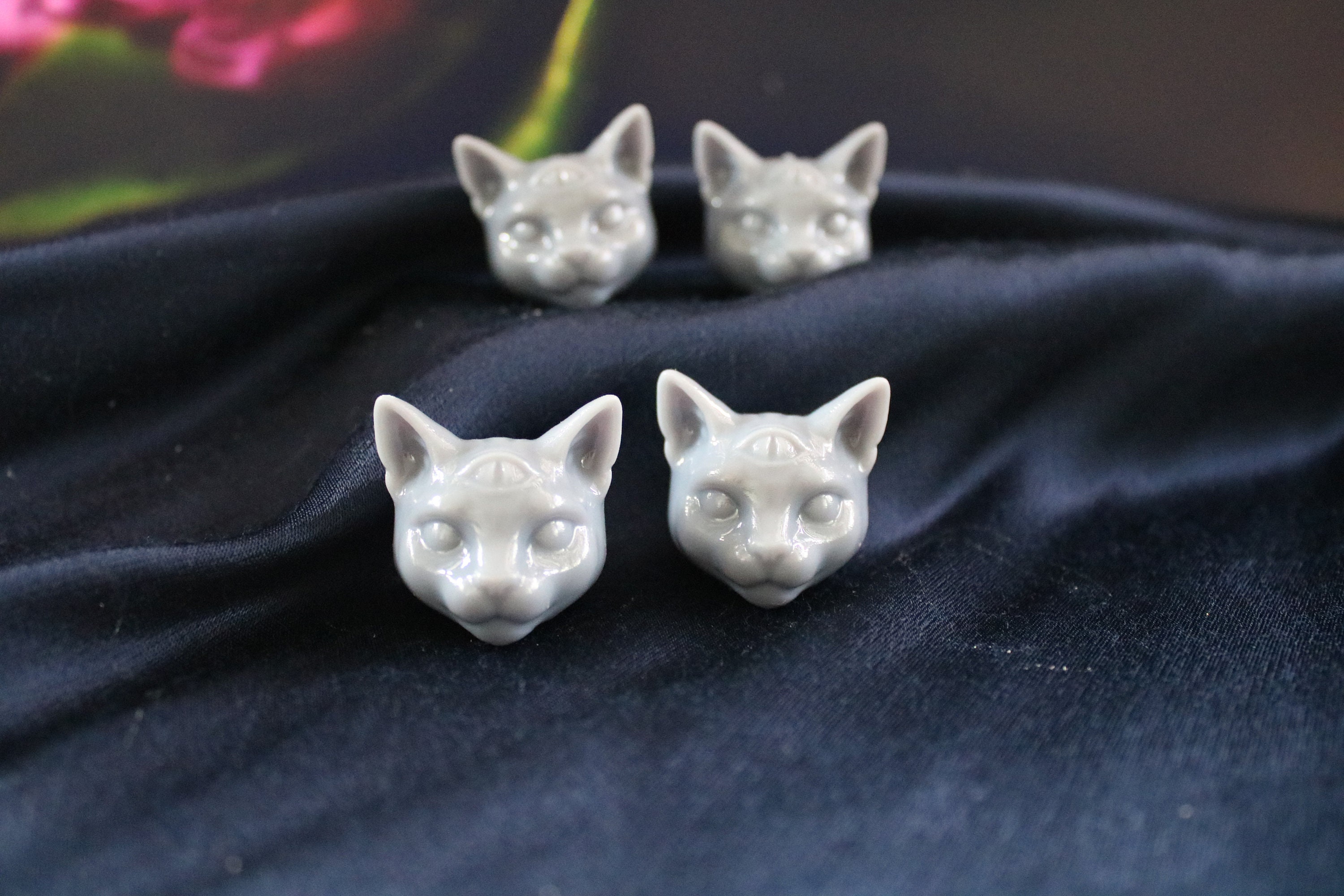 MINI Cat Head Third Eye 3D Silicone Mold for Making Candles - Etsy
