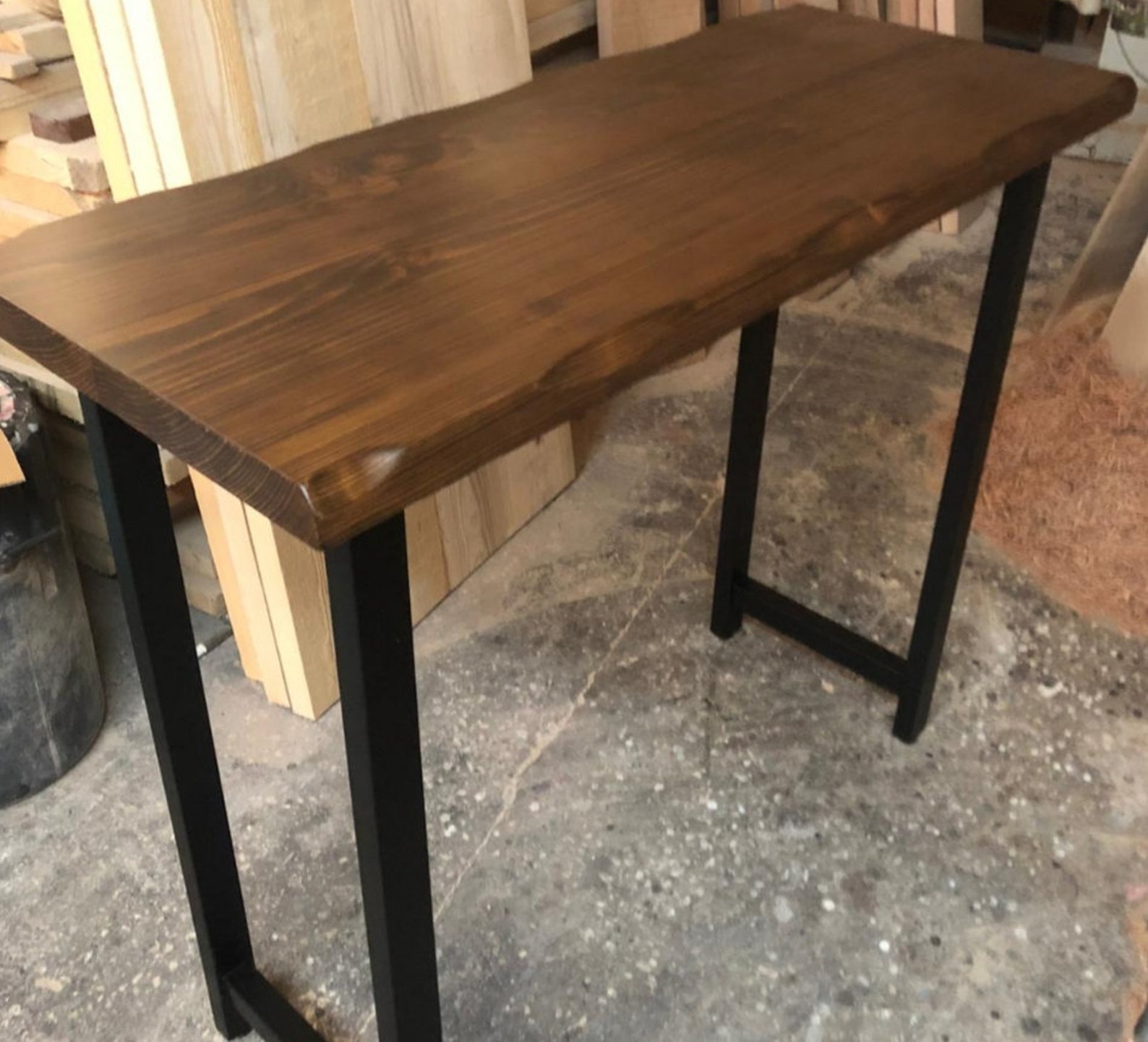 Rustic Wood Bar Table, Dining Table, Kitchen Table, Wooden Table ...