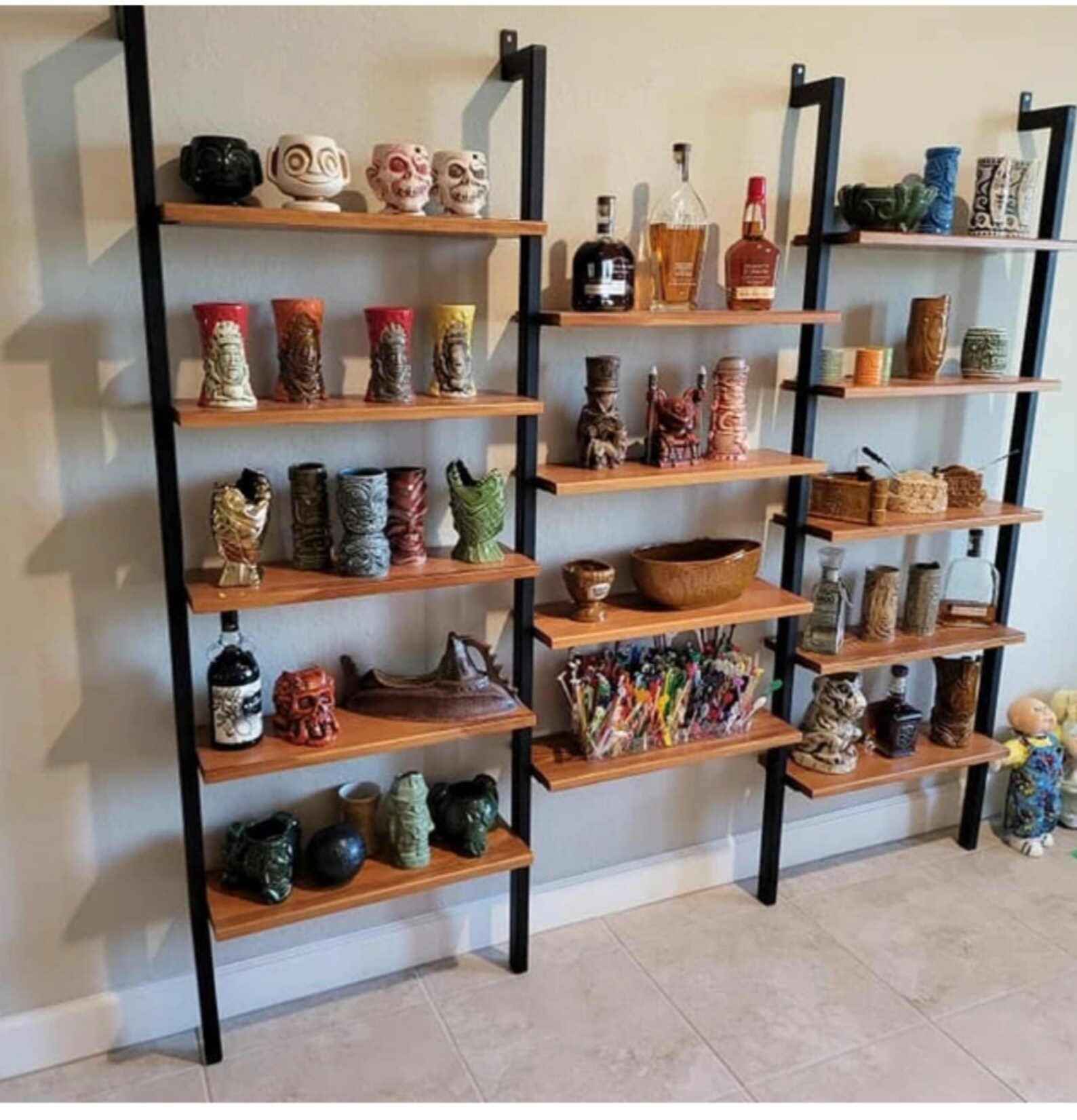 Wooden Decorative Design 3 Compartment Accessory Rack Bookcase - Etsy