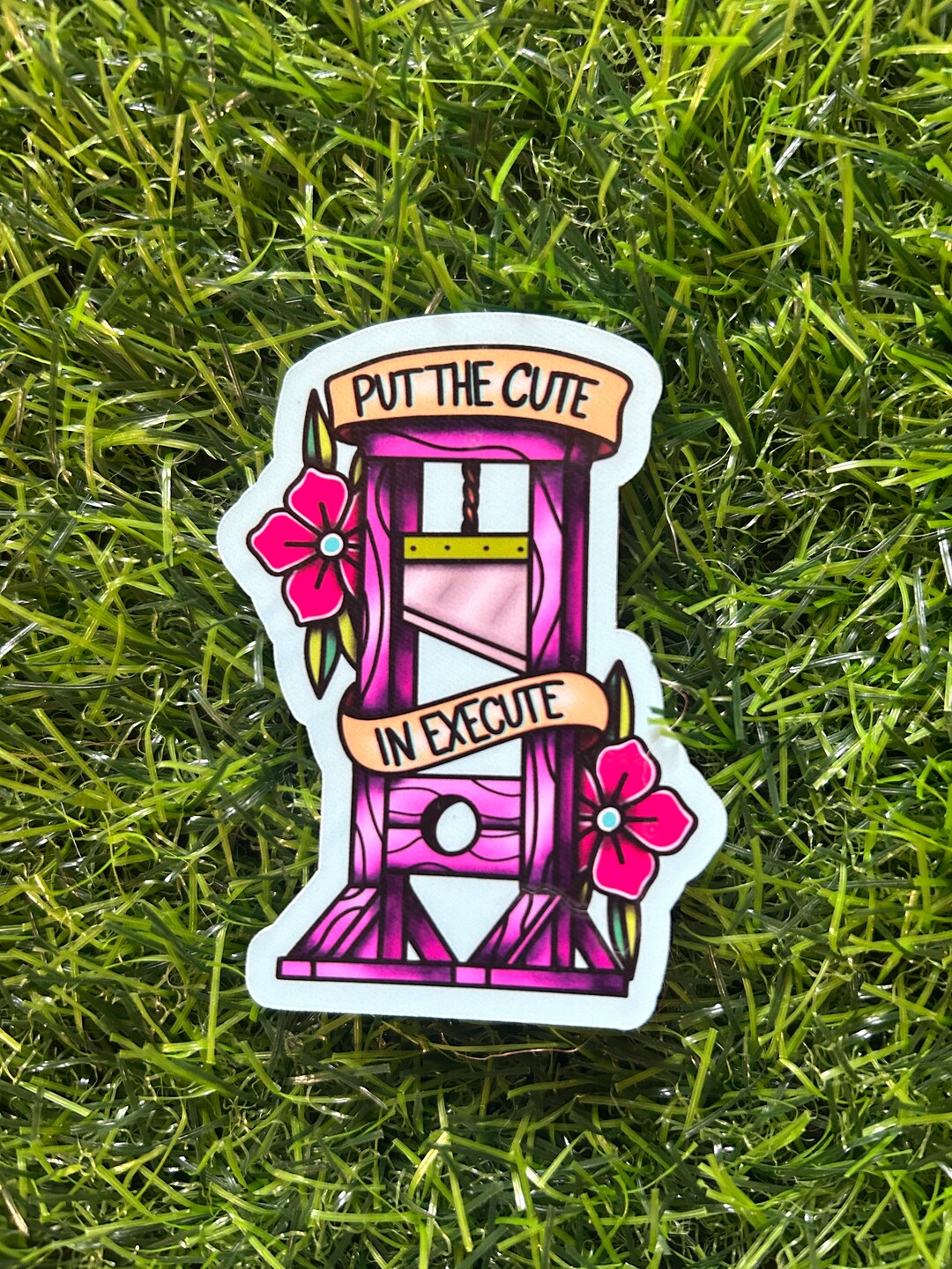 Put the Cute in Execute Vinyl Sticker - Etsy