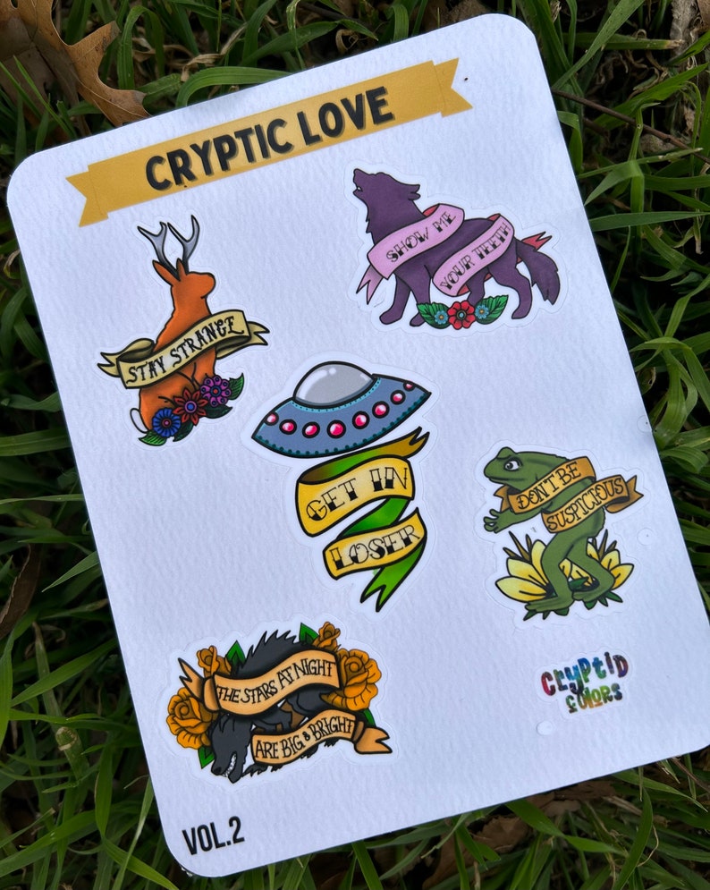 Cryptid Love Sticker Sheets - Etsy