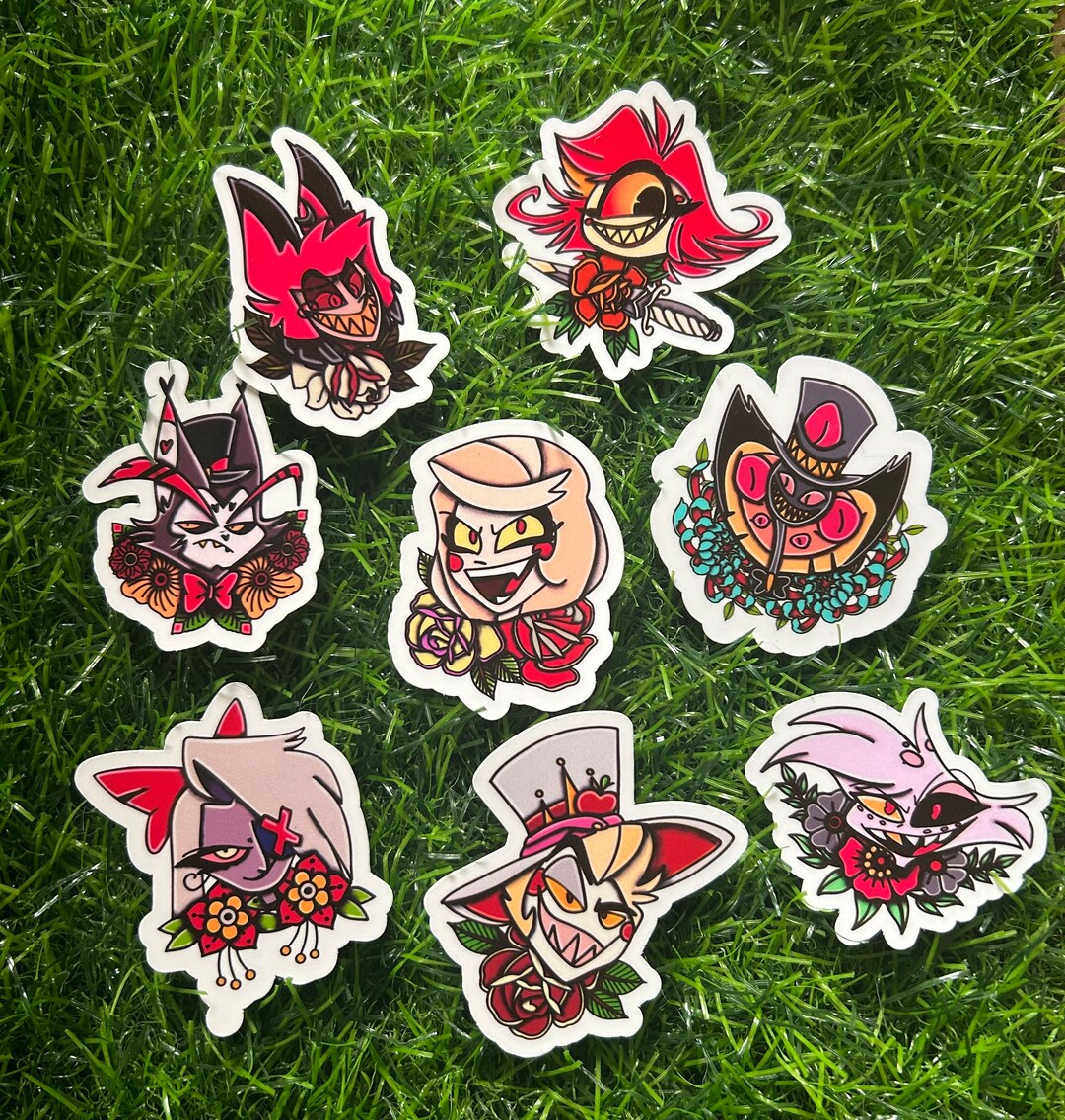 MINI Hell Hotel Character Vinyl Stickers Pack Tattoo Style - Etsy
