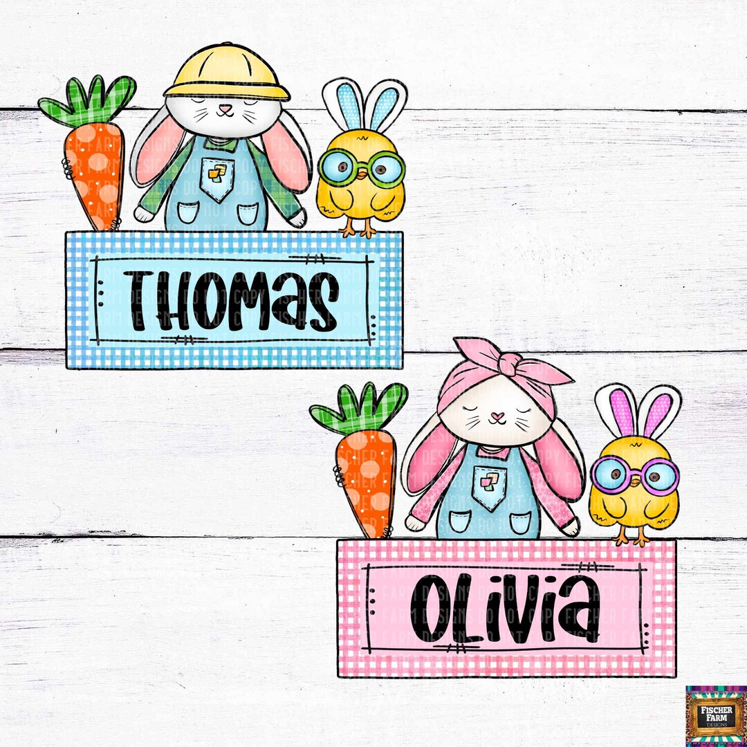 Easter Bunny Name Plate, Boy, Girl, Name Customized Easter Design ...