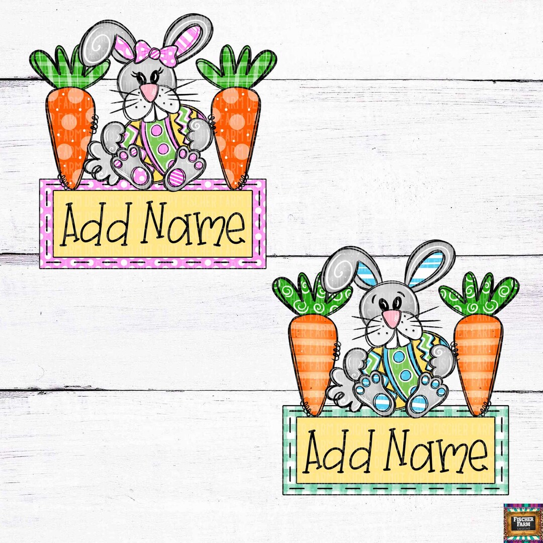 Easter Bunny Name Plate, Boy, Girl, Name Customized Easter Design ...