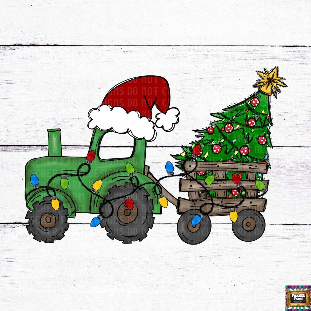 Christmas Tractor, Merry Christmas, Farm, Christmas Lights, Barn, Dig ...