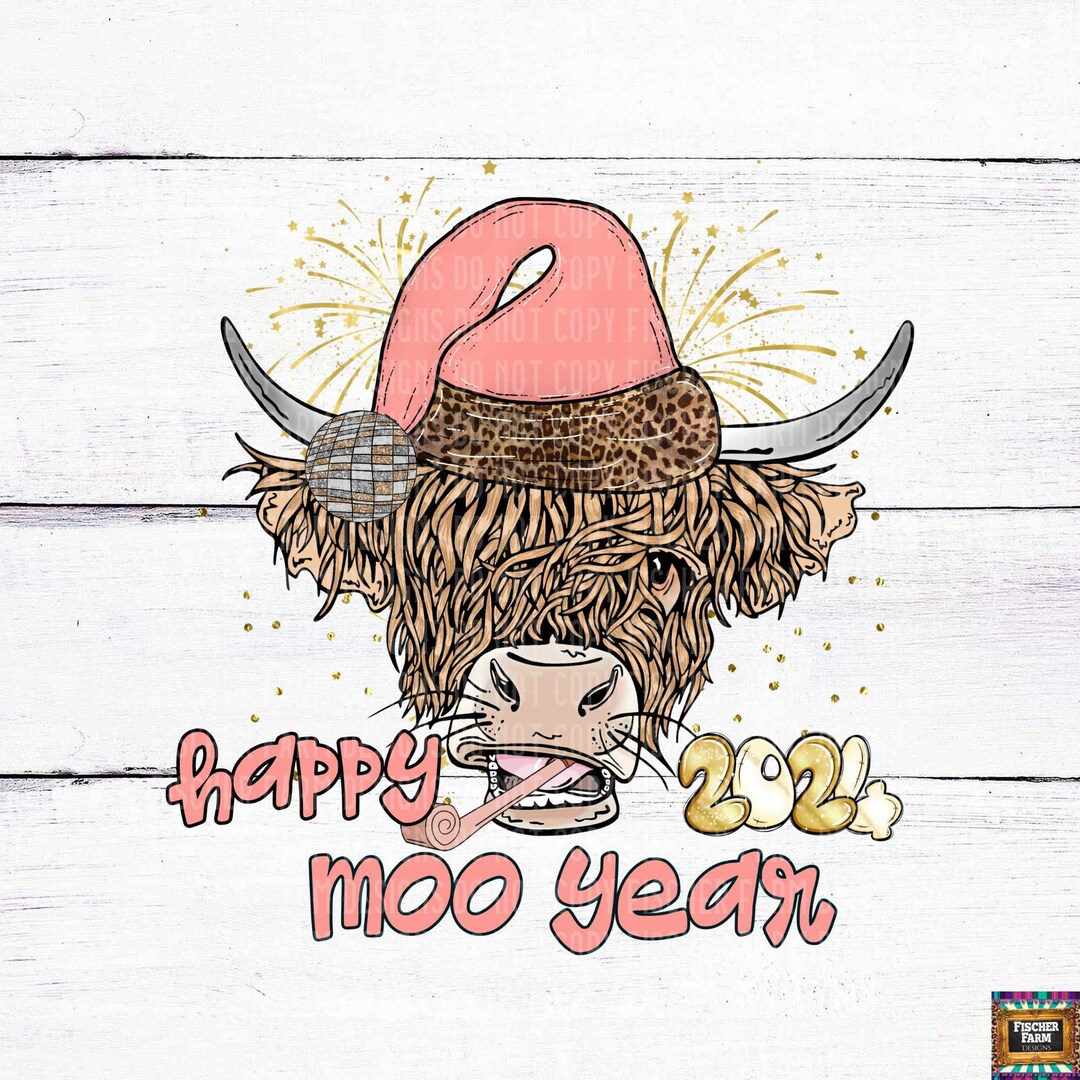 Happy Moo Year, Howdy, Cow, 2024, Ball, Cheers, Same Me, New Years ...