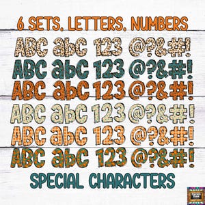 Fall Doodle Letters Clip Art, Pumpkins, Customize Name, Leopard, Leaves ...