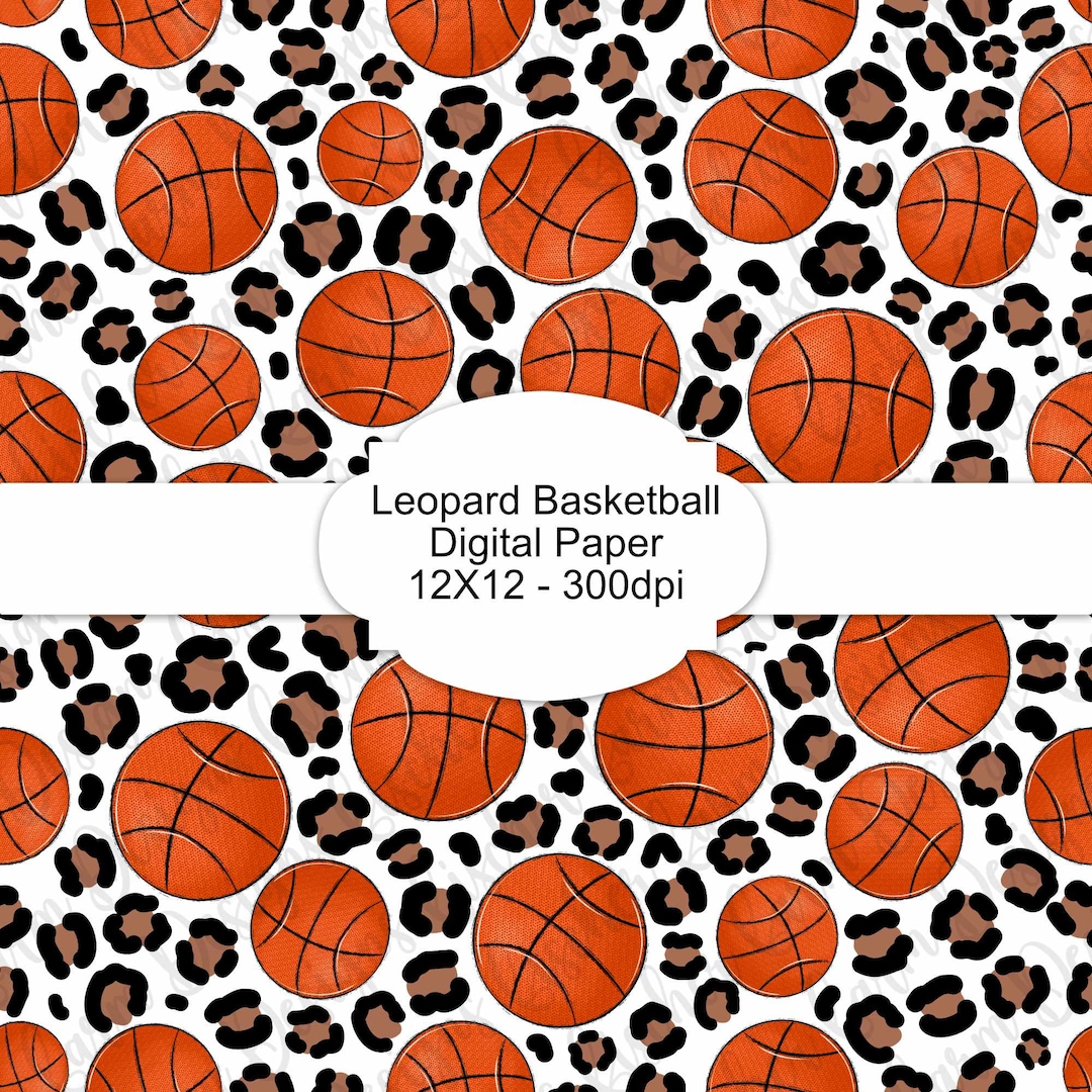 Leopard Basketball Seamless Print Digital Paper Scrapbook Paper 12x12 ...