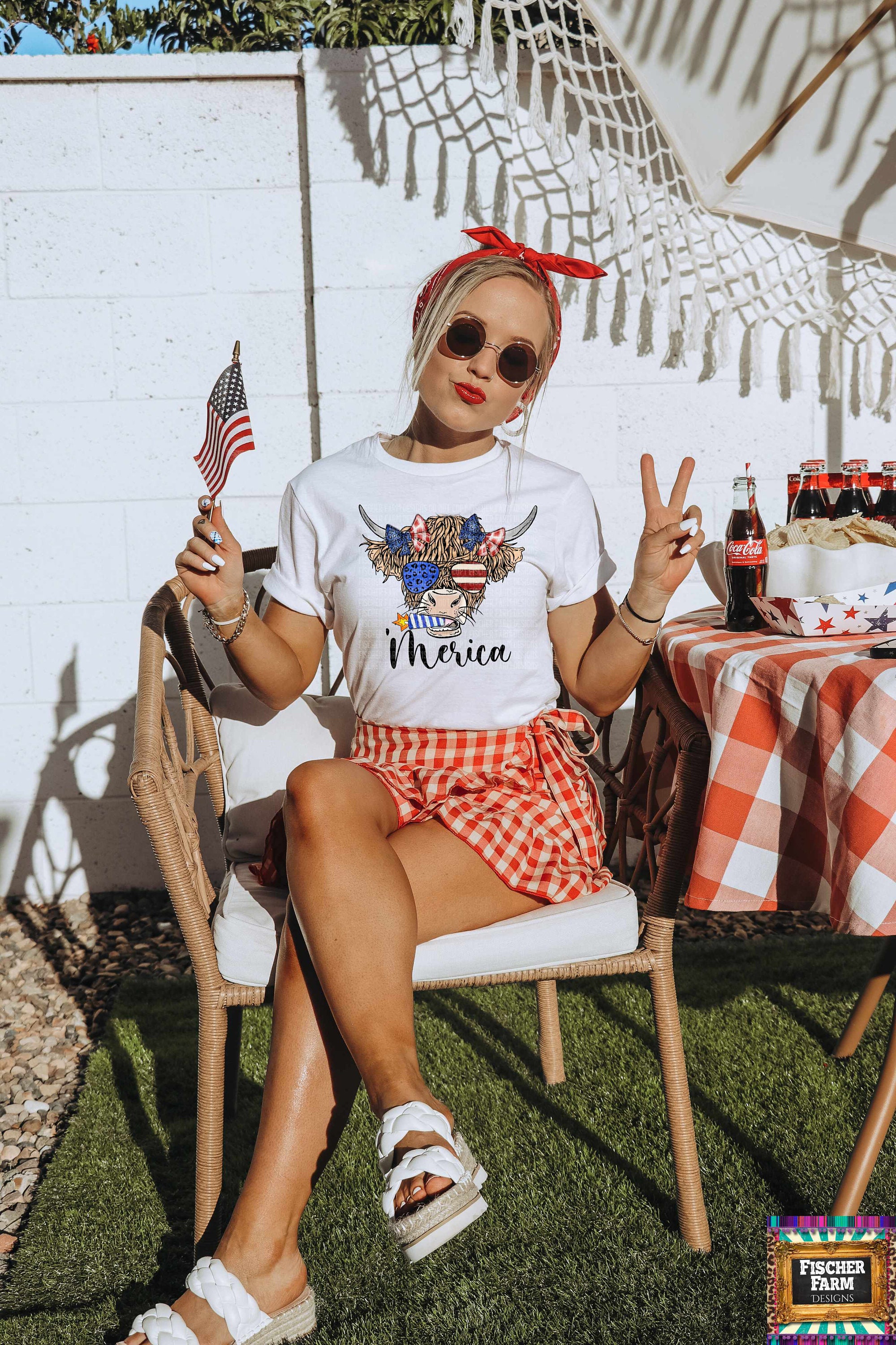Western, Cow, America, Coquette, 4th of July, American Flag, Usa ...
