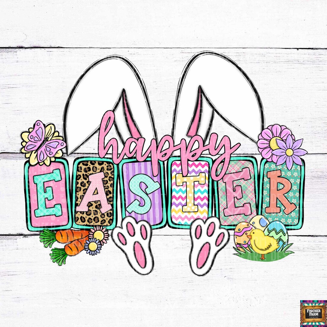Happy Easter, Bunny, Spring, Carrots, Flowers, Butterfly, Rabbit, Eggs ...