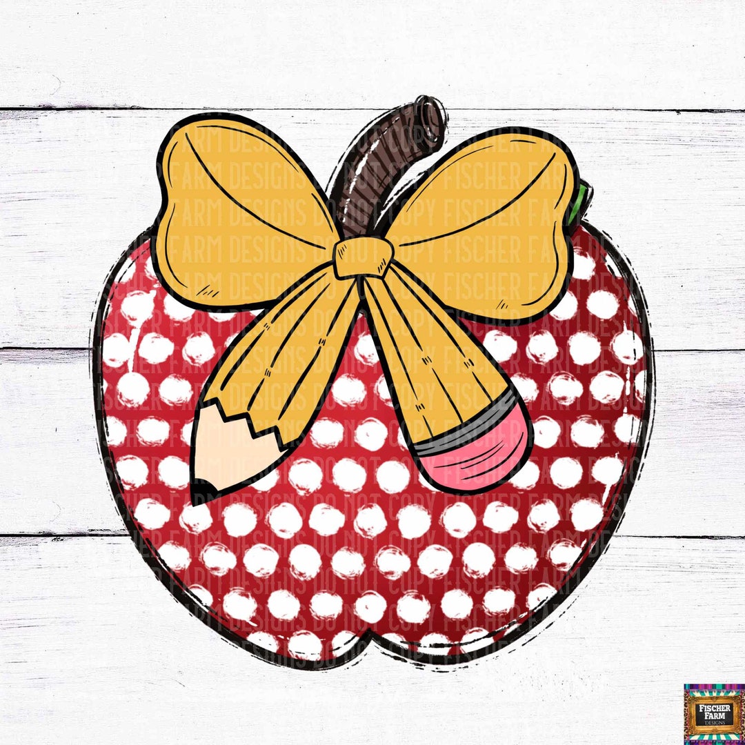Apple, Pencil Bow, Back to School, First Day of School, Teacher ...