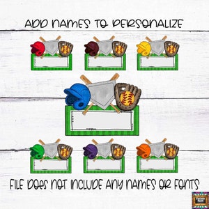 Softball Bundle Trio Name Plates, Boy, Girl, Name Customized Softball ...