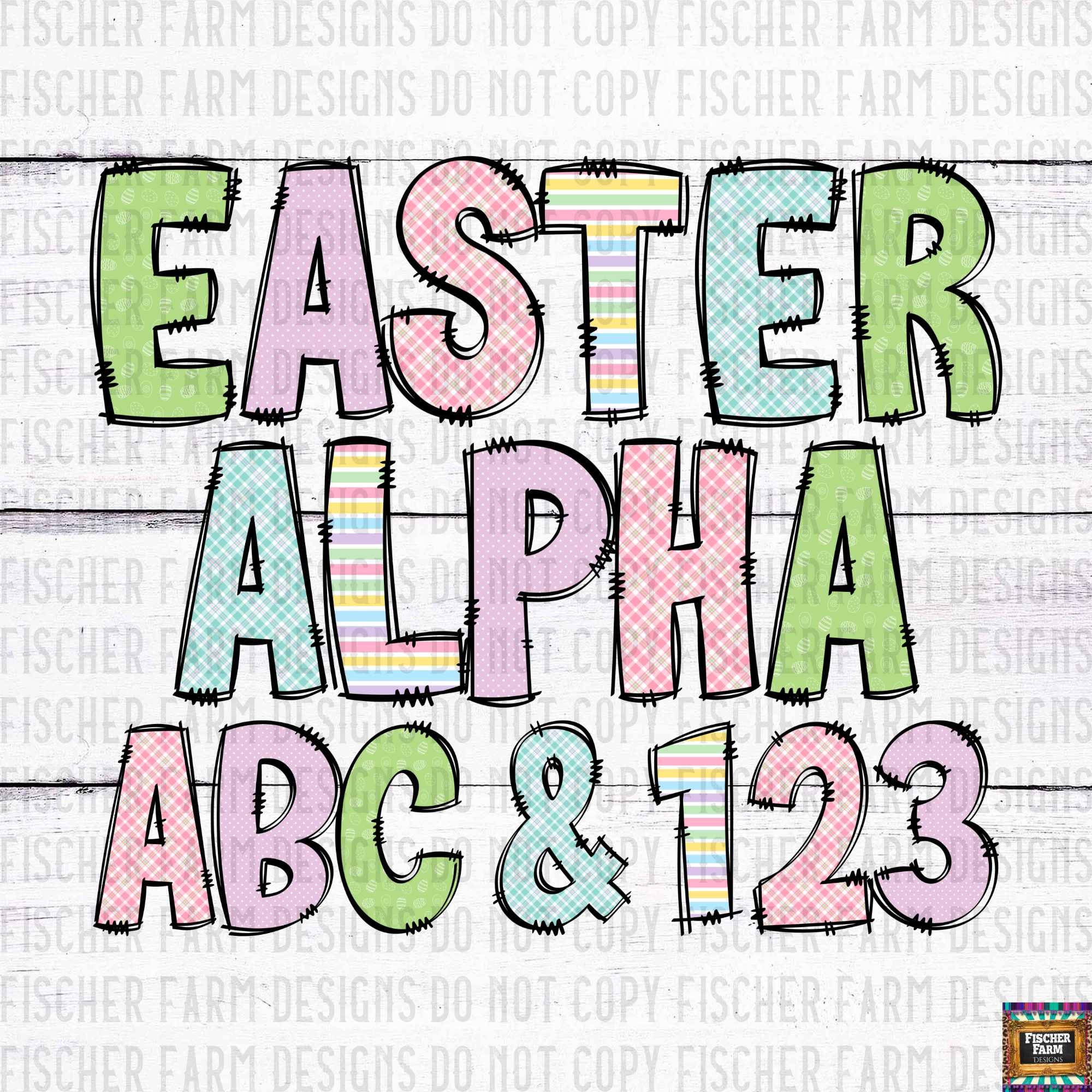 Easter PNG Alphabet Bundle, Spring Floral Alphabets, Plaid, Easter ...