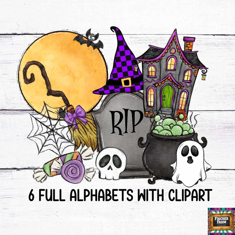 Halloween Doodle Letters, Clipart, Customize Your Own Name, Doodle ...