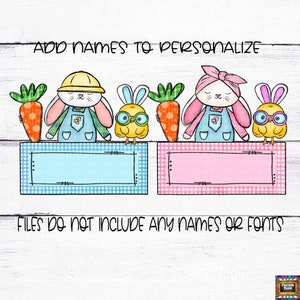 Easter Bunny Name Plate, Boy, Girl, Name Customized Easter Design ...