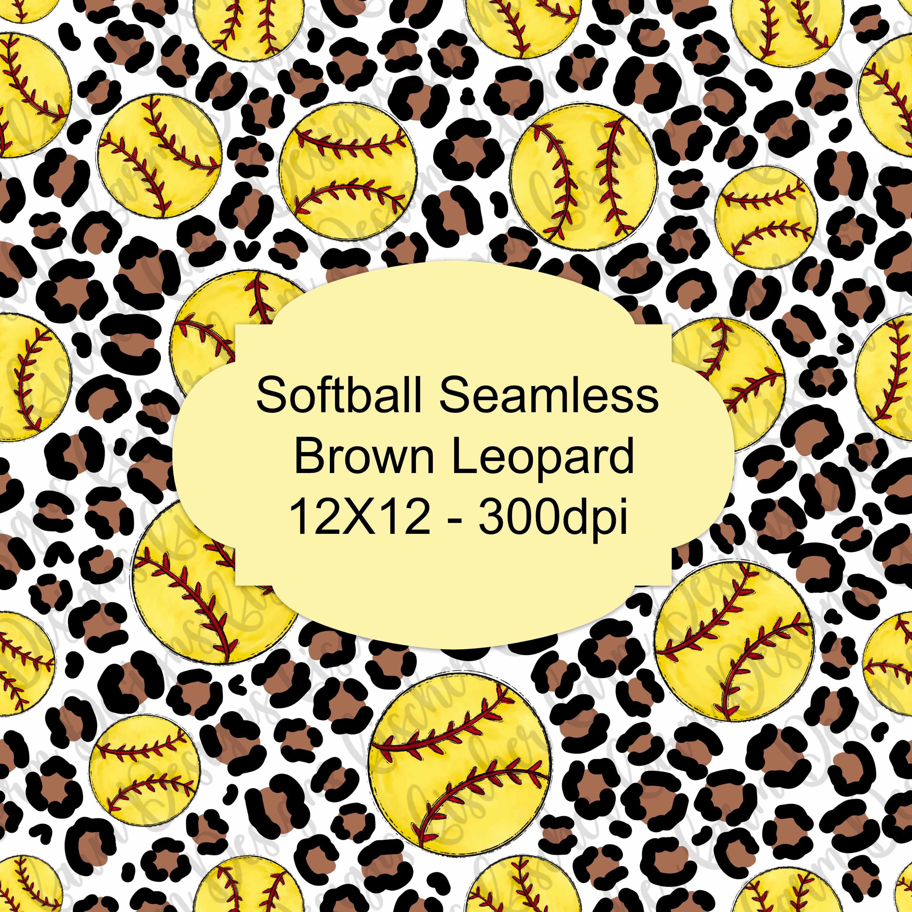 Leopard Softball Seamless Print Digital Paper Scrapbook Paper - Etsy