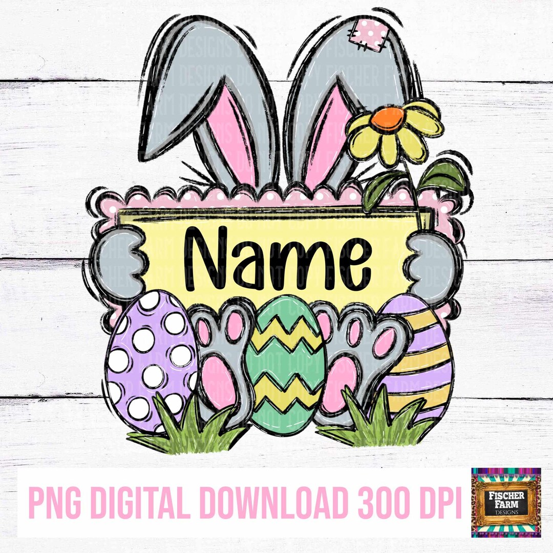 Easter Bunny Name Plate, Girl Design, Name Customized Easter Design ...