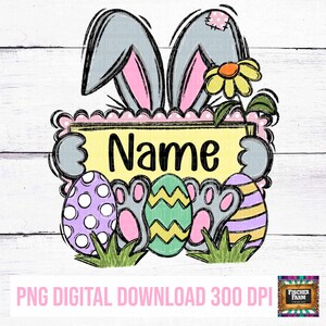 Easter Bunny Name Plate, Girl Design, Name Customized Easter Design ...