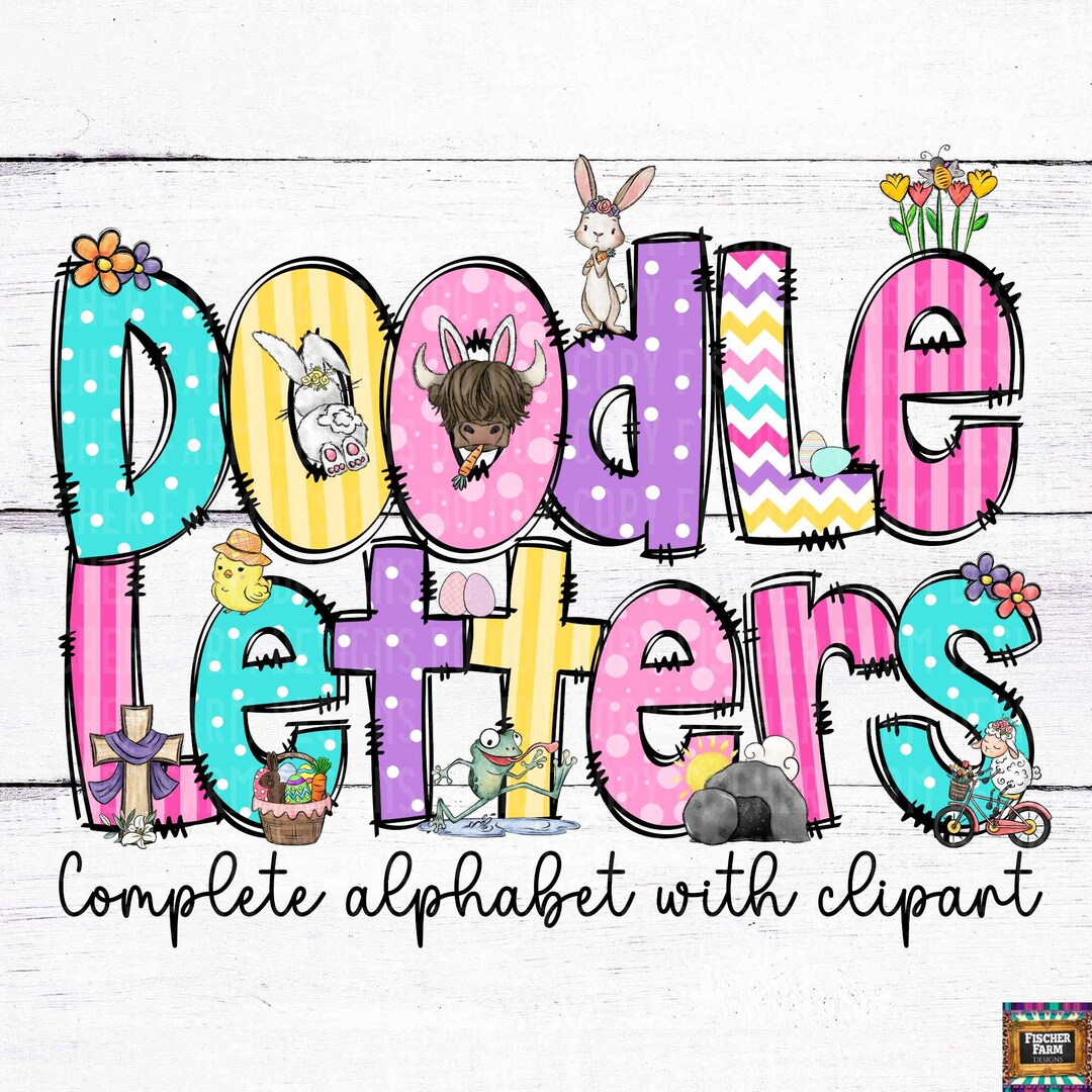 Easter PNG Alphabet Bundle, Spring Floral Alphabets, Plaid, Easter ...