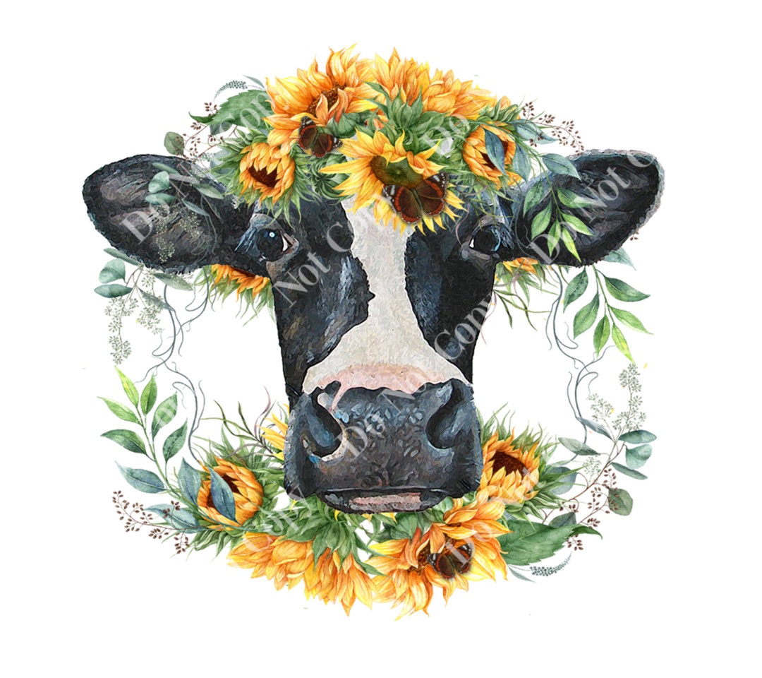 Sublimation Transfer Ready to Press Black and White Cow With - Etsy